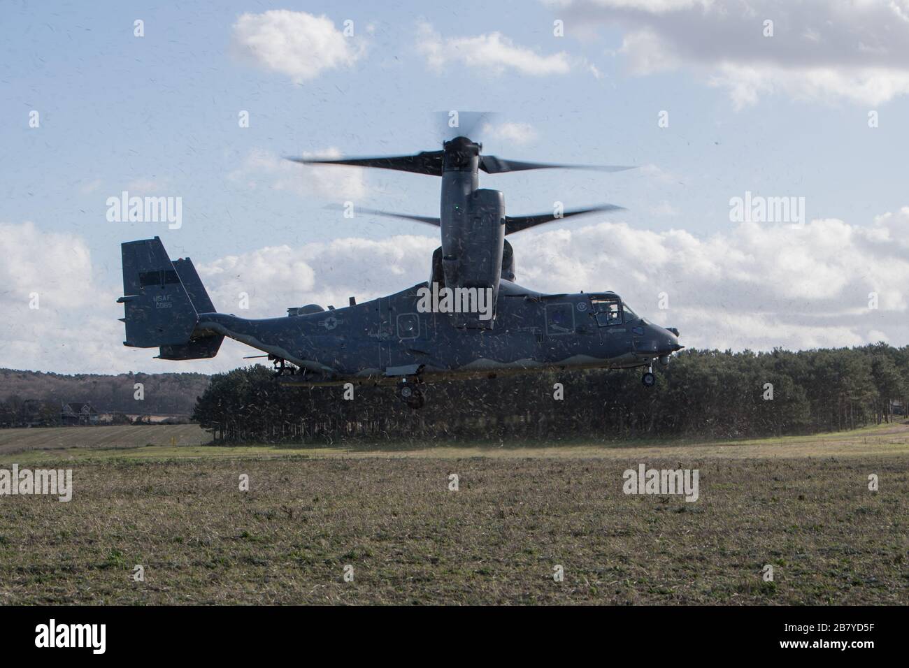 A CV-22 Osprey tilt-rotator aircraft stationed at the 7th Special ...