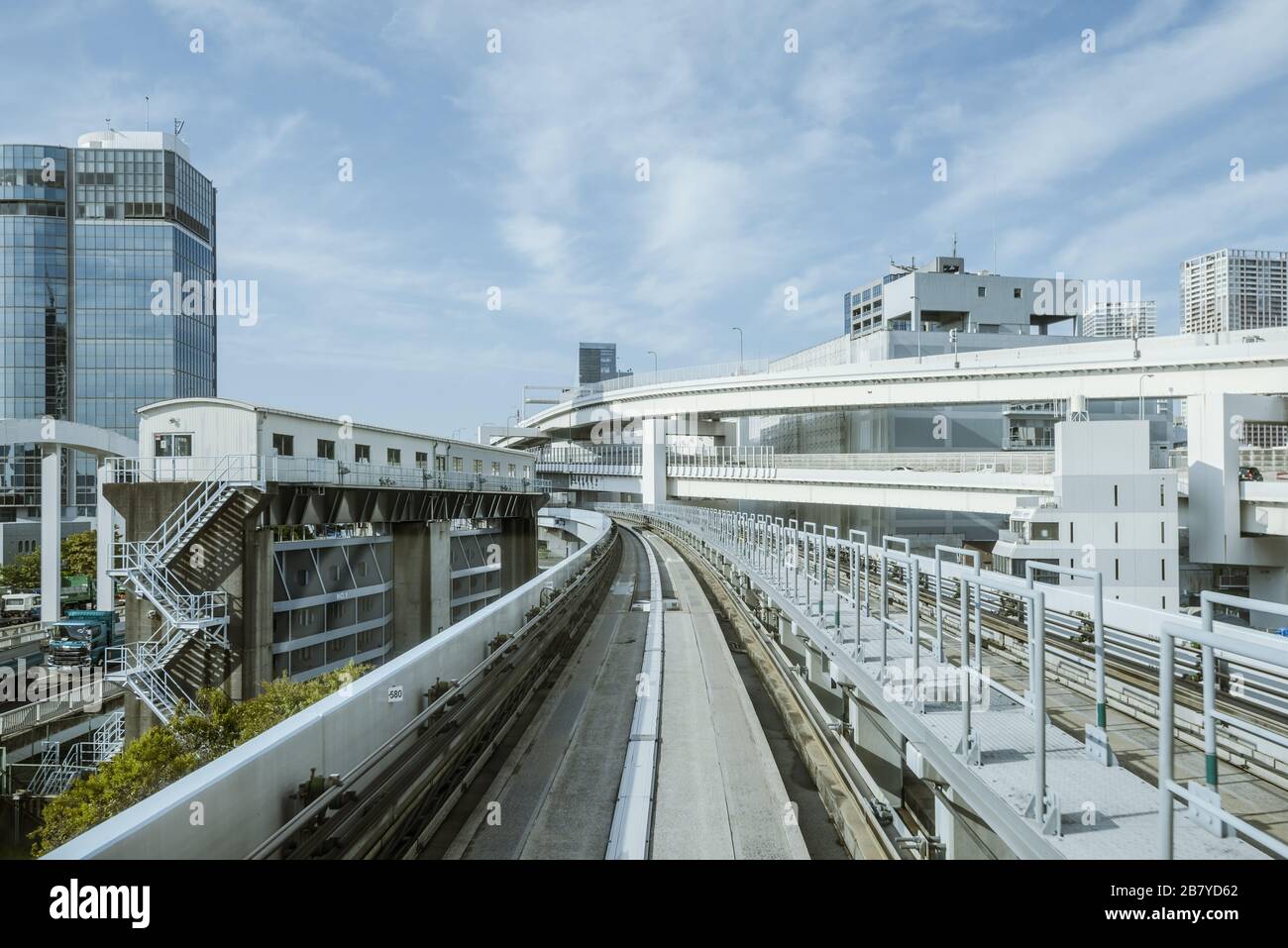 Cityscape from monorail sky train in Tokyo Stock Photo - Alamy