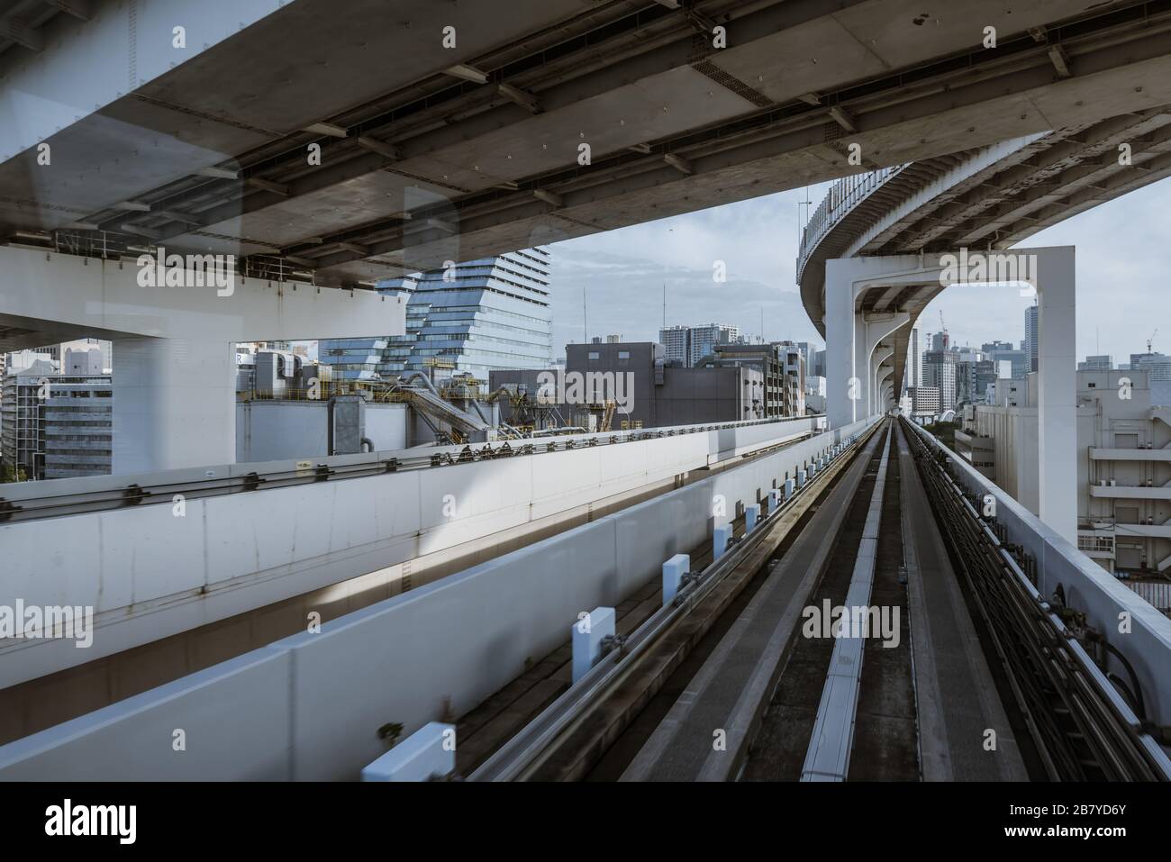 Cityscape from monorail sky train in Tokyo Stock Photo - Alamy