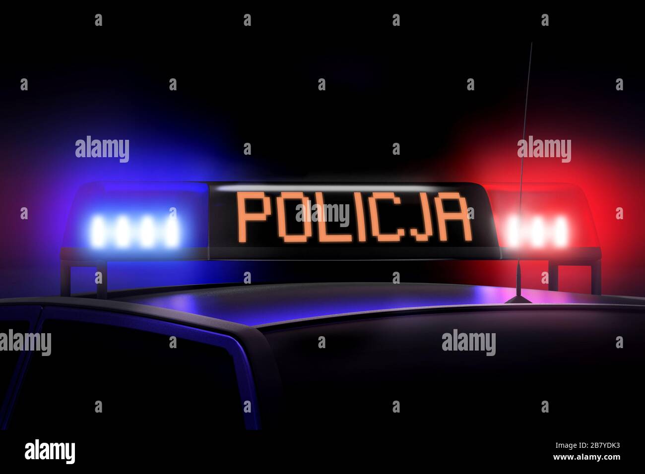 Blue and red police lights - Police (English)/ Policja (Polish Stock ...