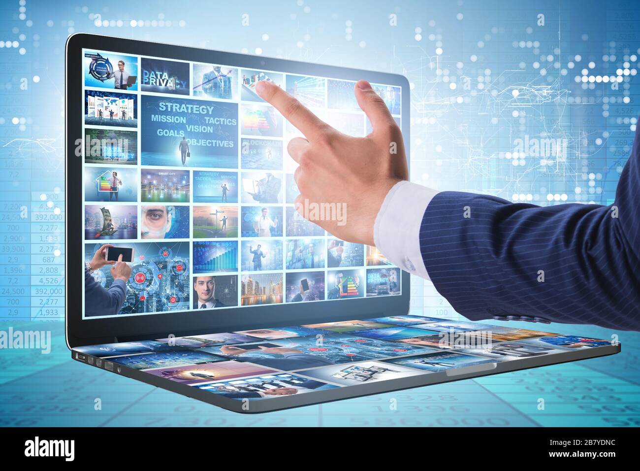 Many different images in the video streaming concept Stock Photo - Alamy