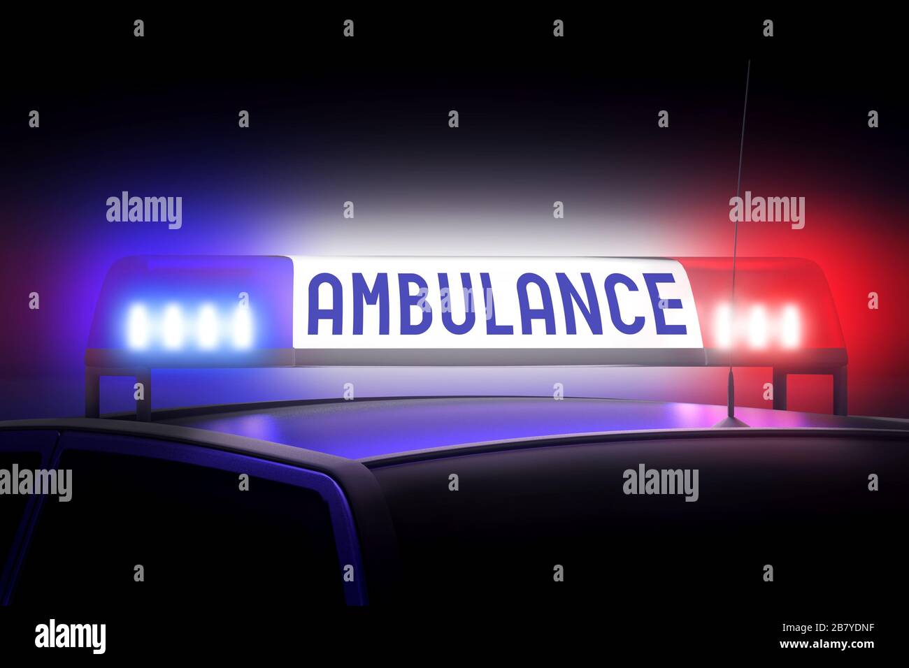 Blue and red ambulance lights Stock Photo - Alamy