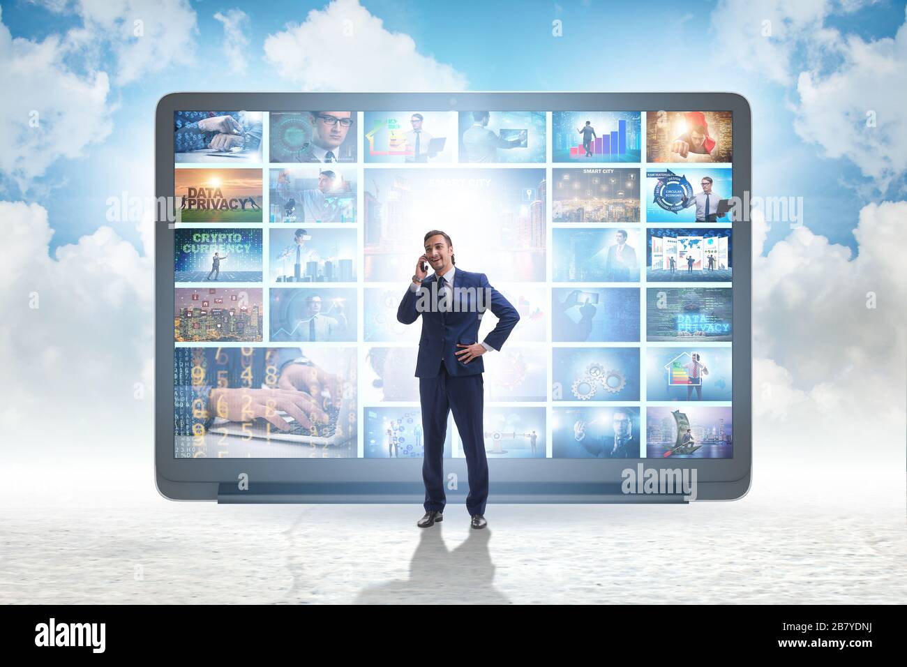 Many different images in the video streaming concept Stock Photo - Alamy