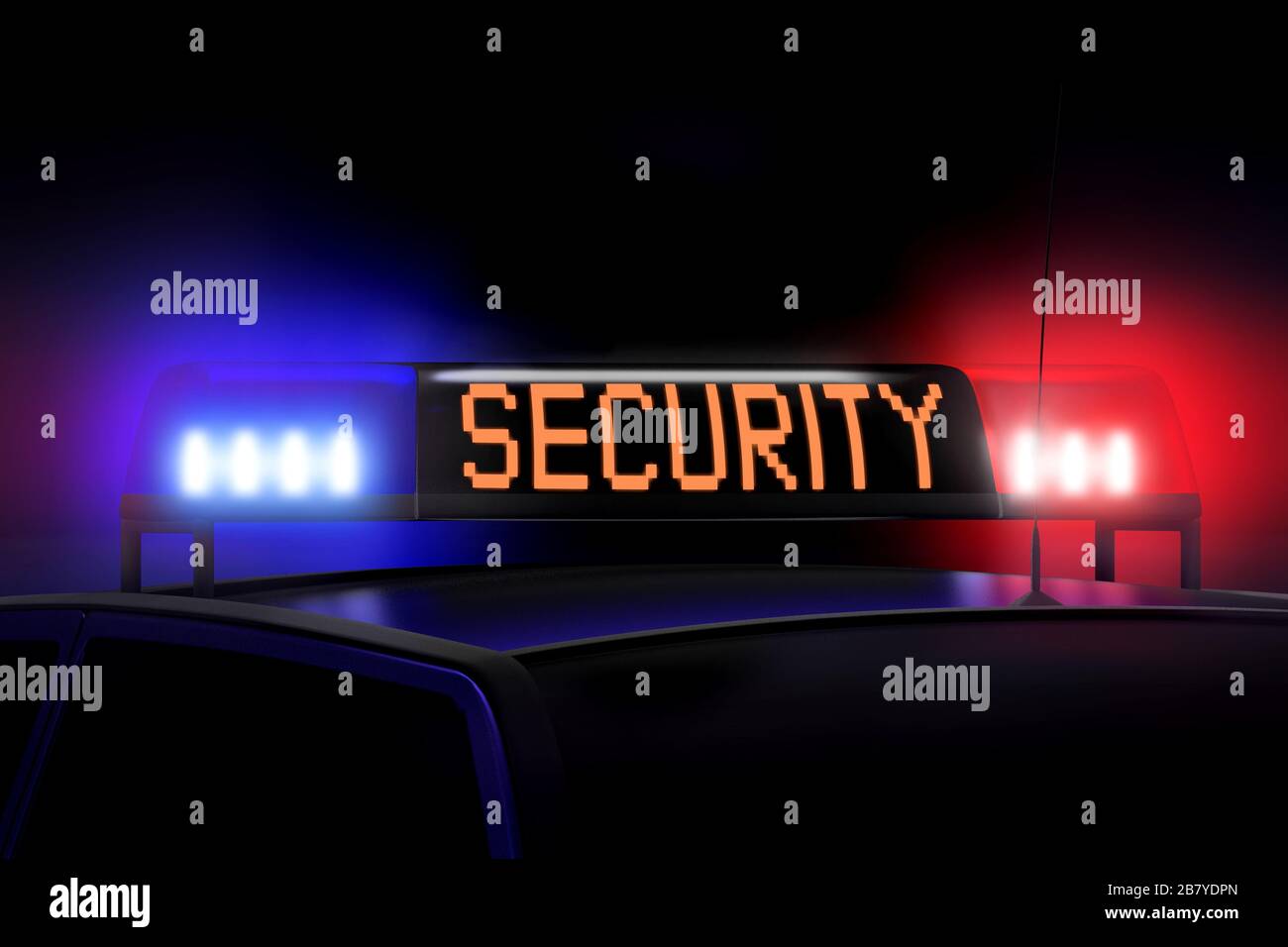 Security patrol - red and blue lights Stock Photo - Alamy