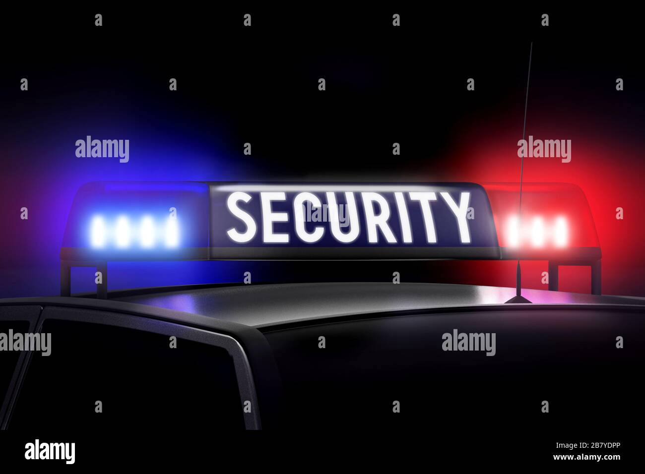 Security patrol - red and blue lights Stock Photo - Alamy