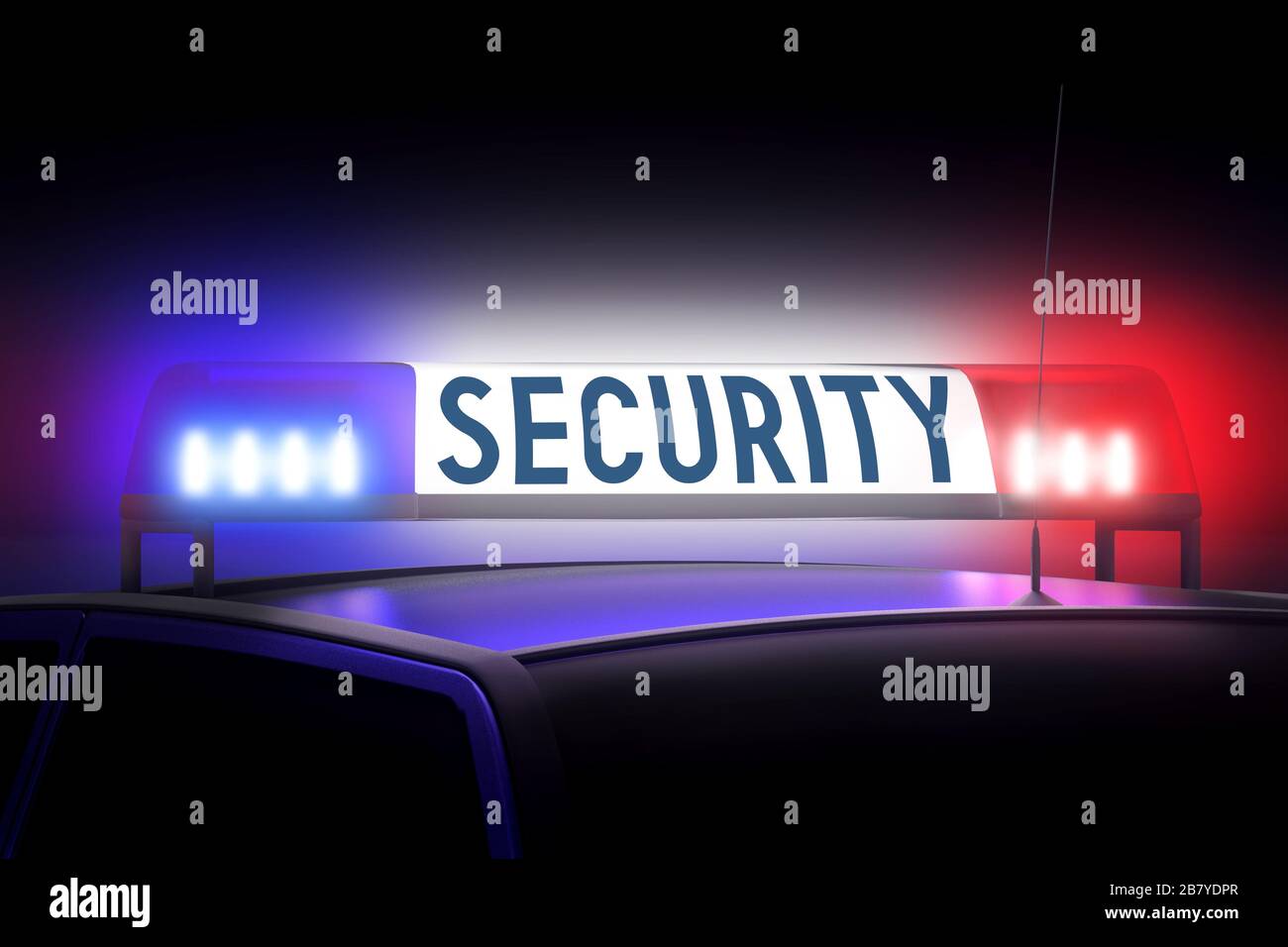 Security patrol - red and blue lights Stock Photo - Alamy