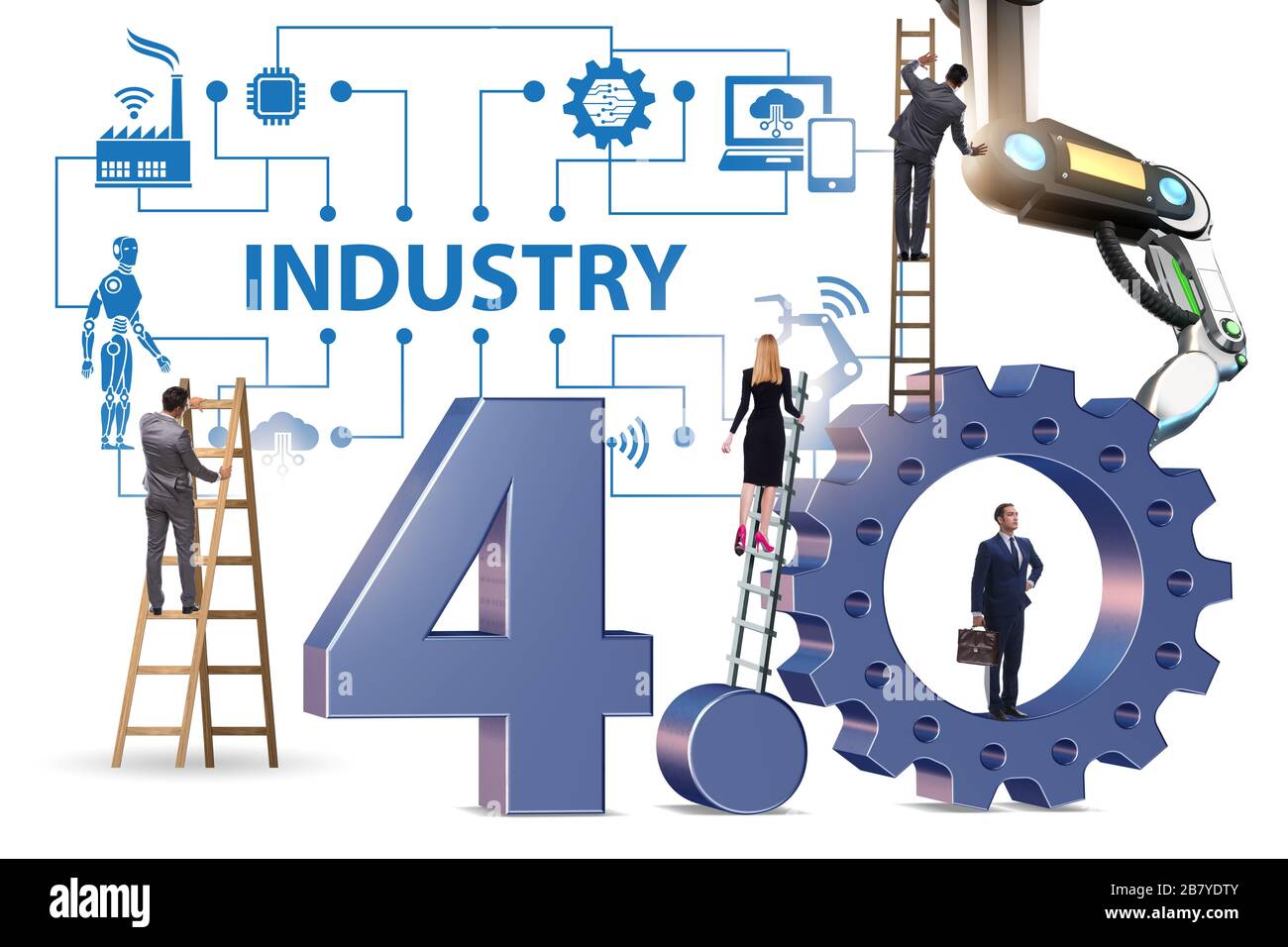 The modern industry 4.0 technical automation concept Stock Photo - Alamy