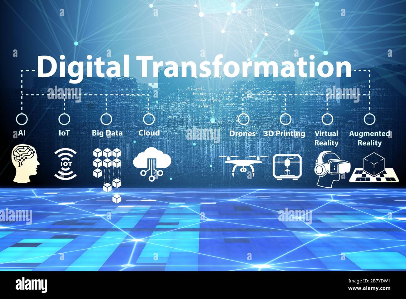 The digital transformation concept - 3d rendering Stock Photo - Alamy