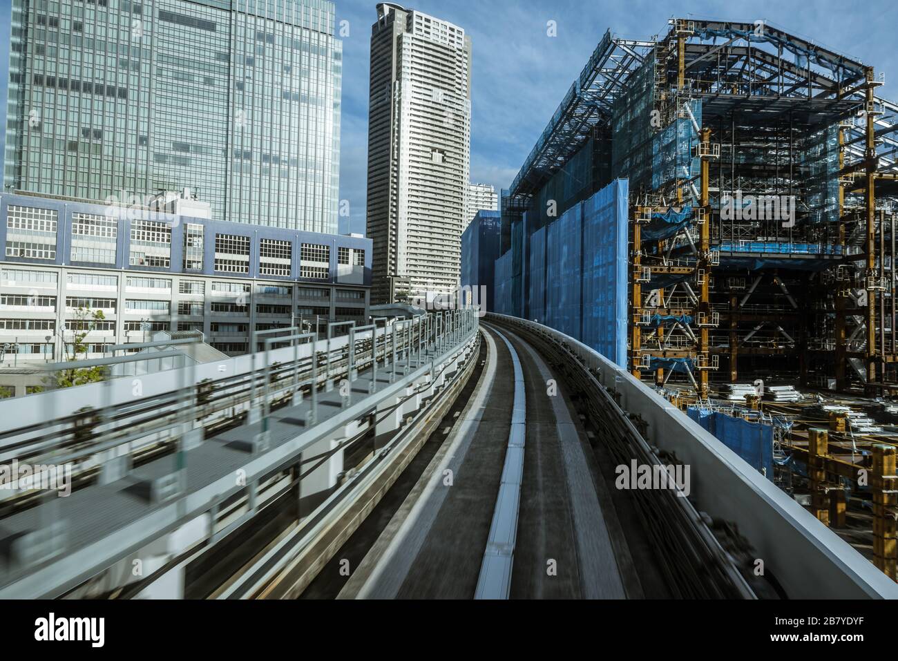 Cityscape from monorail sky train in Tokyo Stock Photo - Alamy