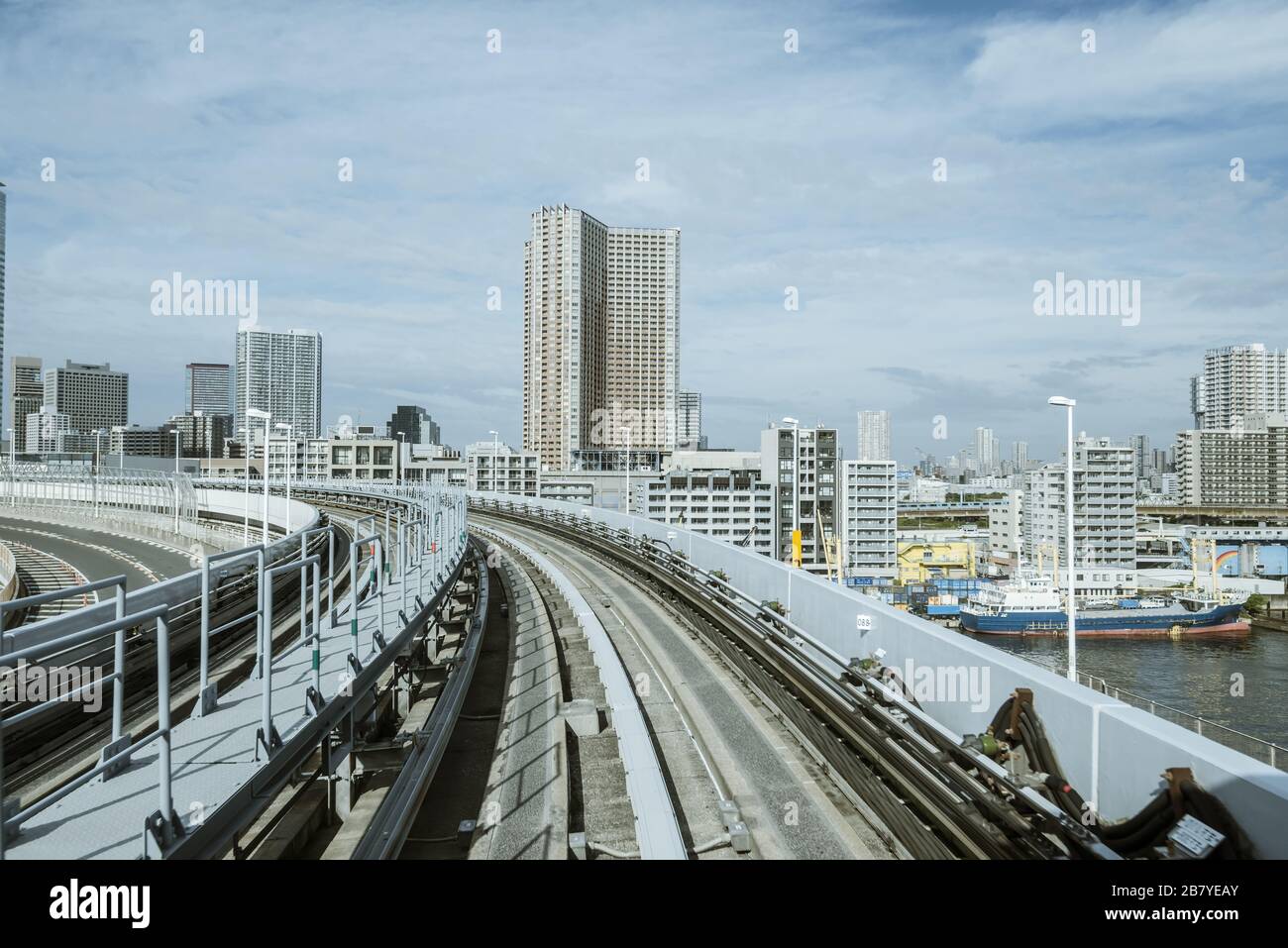 Cityscape from monorail sky train in Tokyo Stock Photo - Alamy