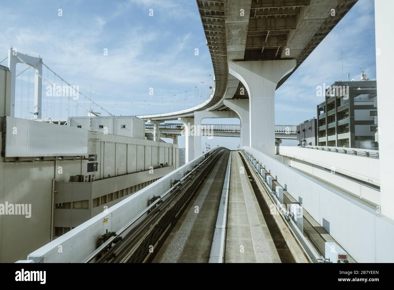 Cityscape from monorail sky train in Tokyo Stock Photo - Alamy