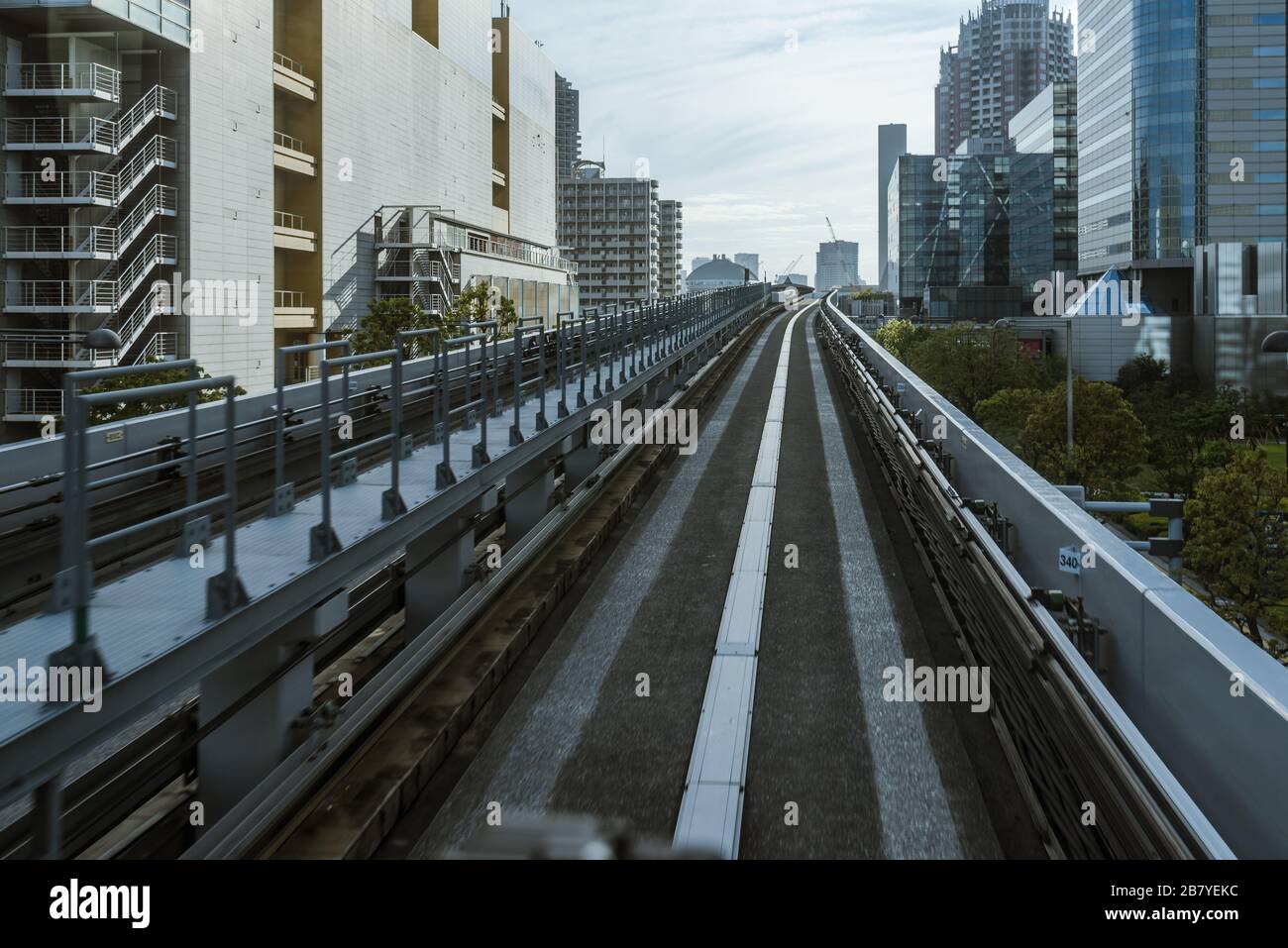 Cityscape from monorail sky train in Tokyo Stock Photo - Alamy
