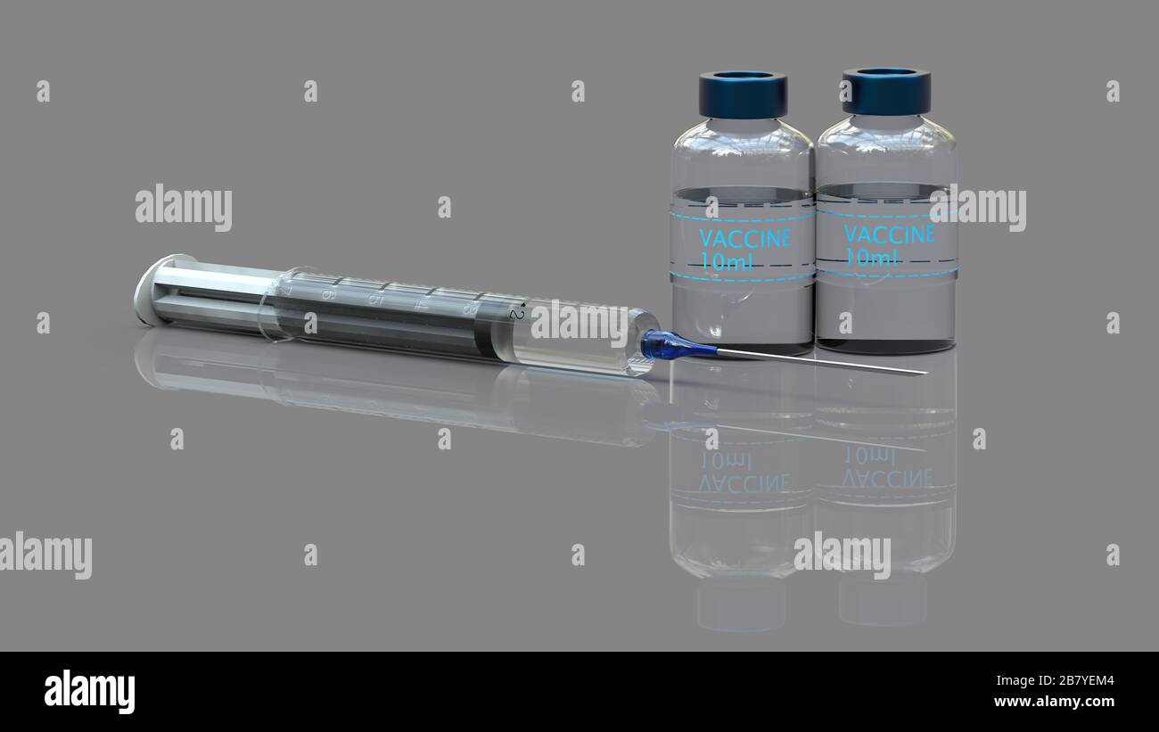 The 3d rendering of medical concept vaccination hypodermic Stock Photo ...