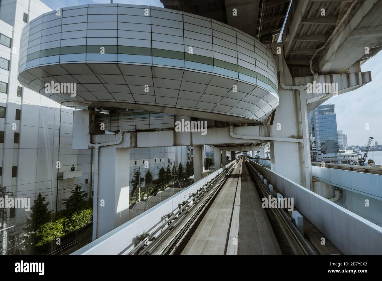 Cityscape from monorail sky train in Tokyo Stock Photo - Alamy