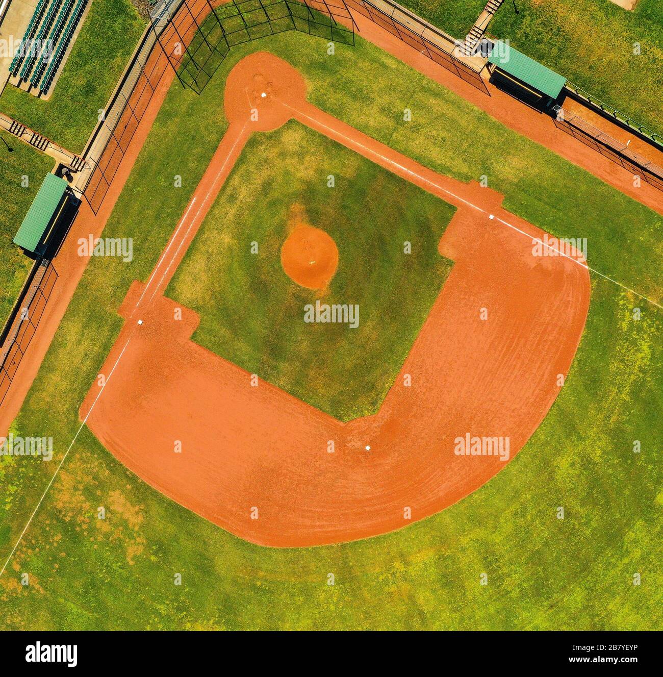 Aerial shot of a baseball field during daytime Stock Photo - Alamy