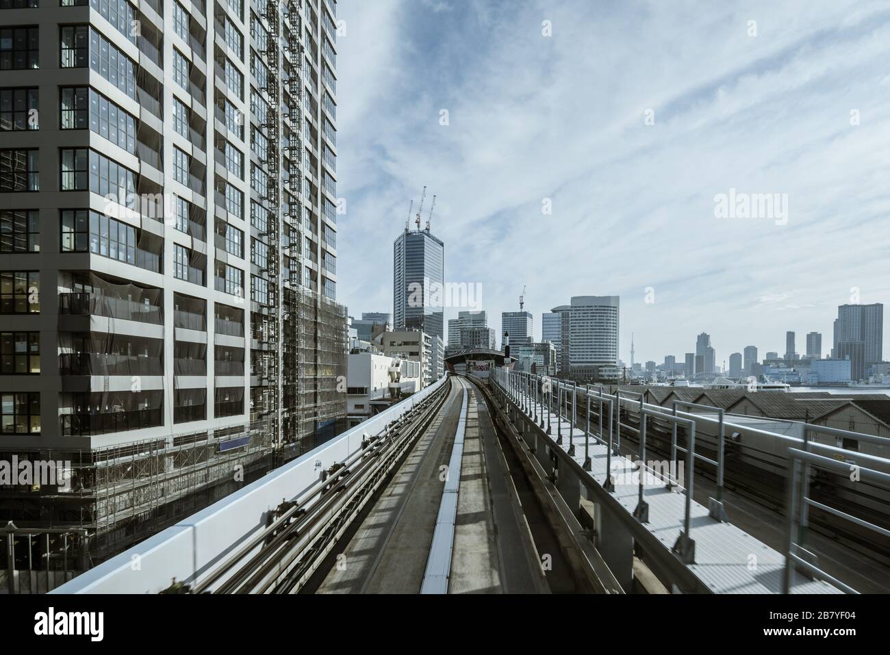 Cityscape from monorail sky train in Tokyo Stock Photo - Alamy