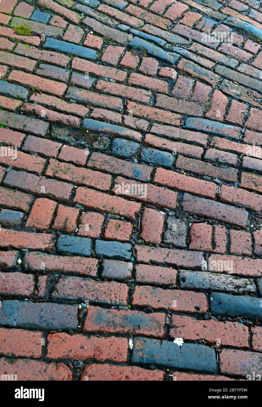 Traditional brick made steps leading to the towpath at Gas Street Basin ...