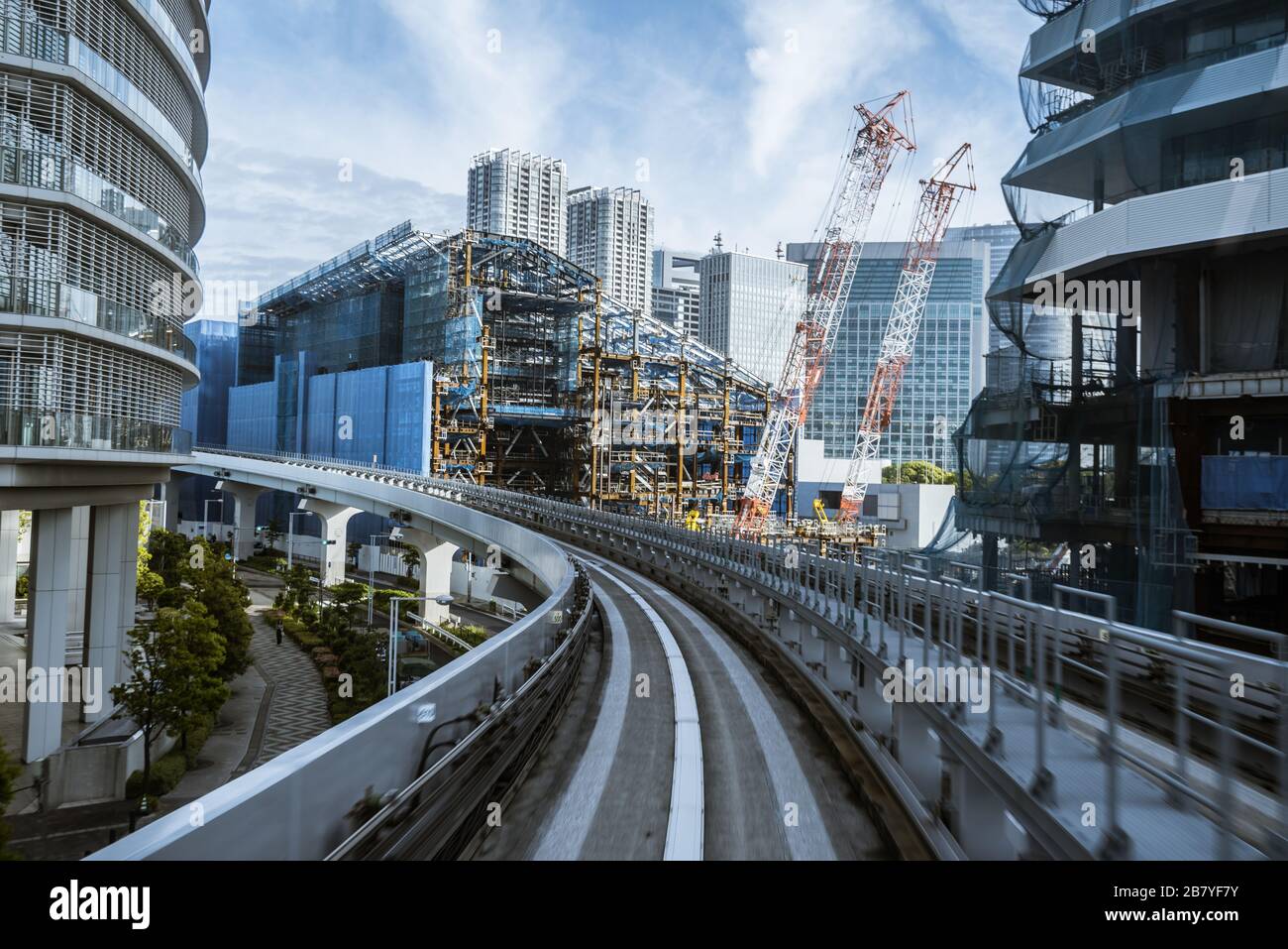 Cityscape from monorail sky train in Tokyo Stock Photo - Alamy