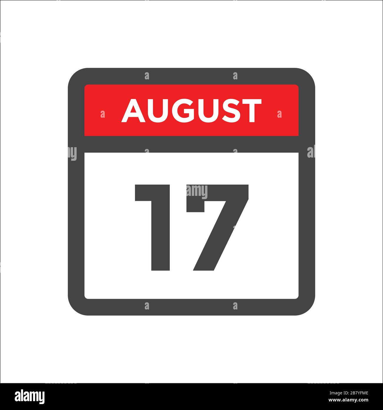 August 17 calendar icon with day and month Stock Vector Image & Art - Alamy