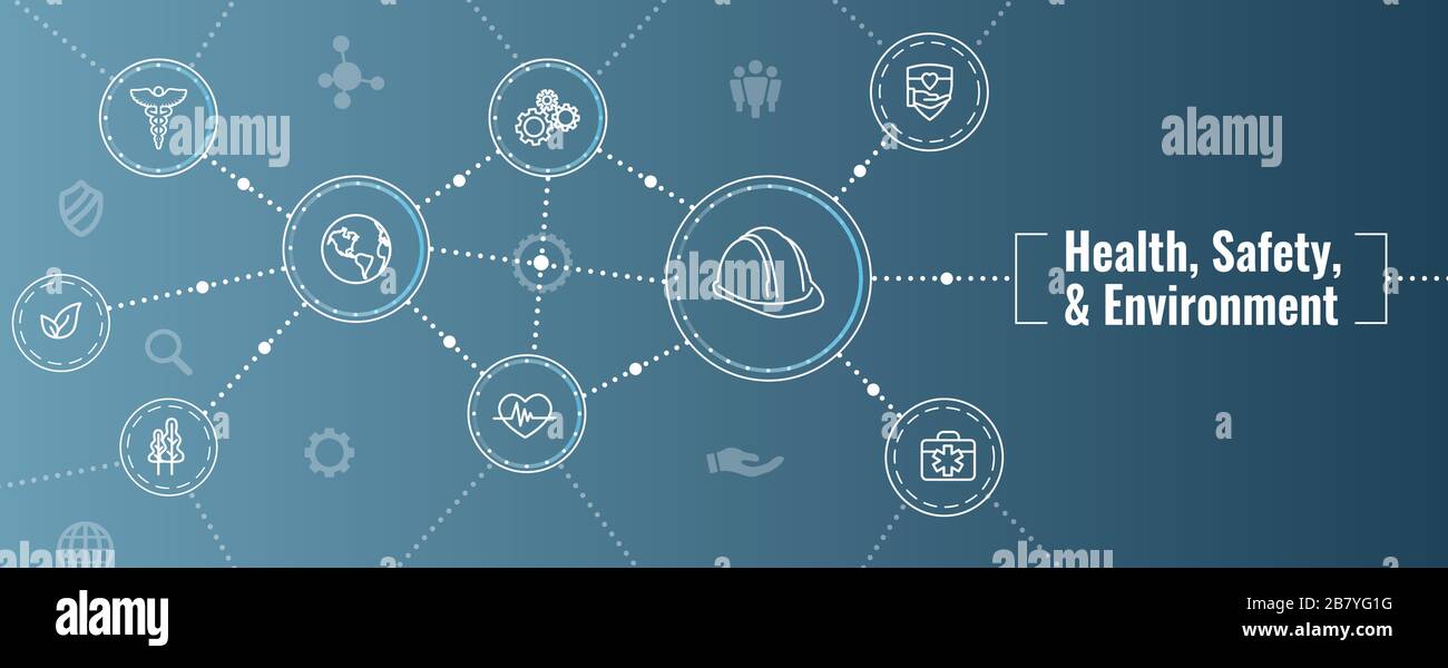 Health Safety & Environment Icon Set and Web Header Banner Stock Vector ...