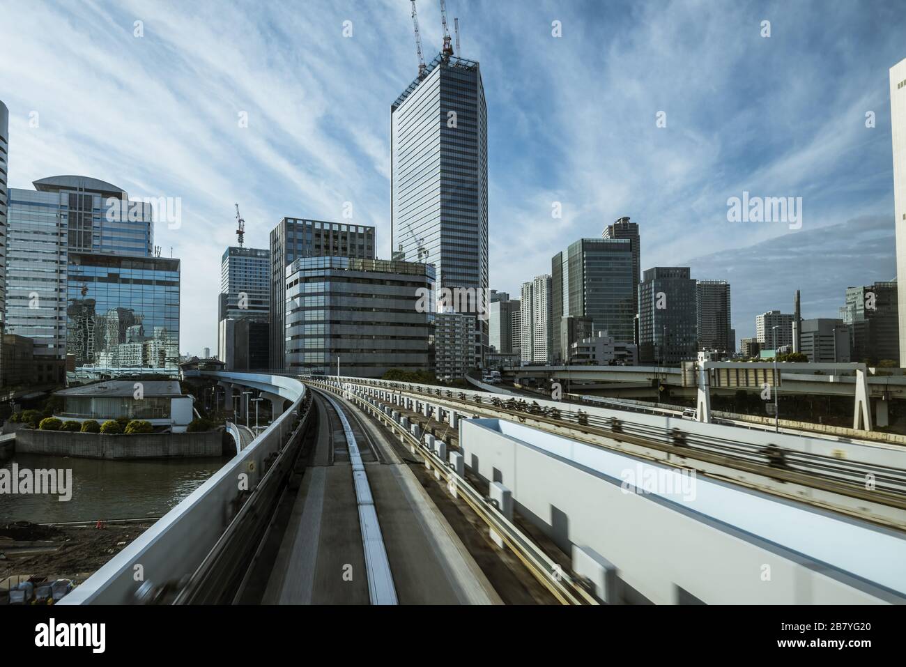Cityscape from monorail sky train in Tokyo Stock Photo - Alamy