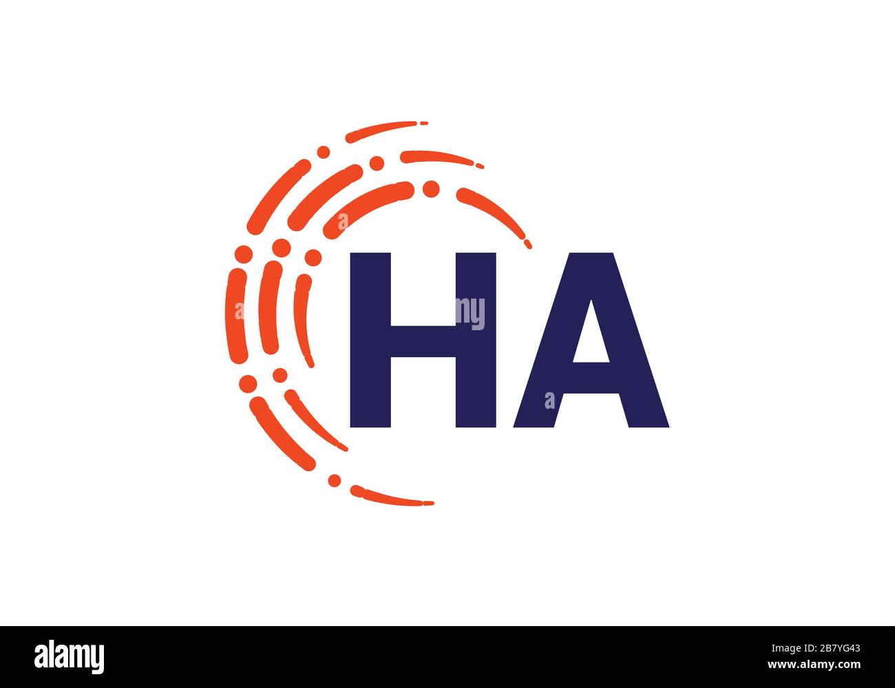 H A, HA Initial Letter Logo design vector template, Graphic Alphabet ...