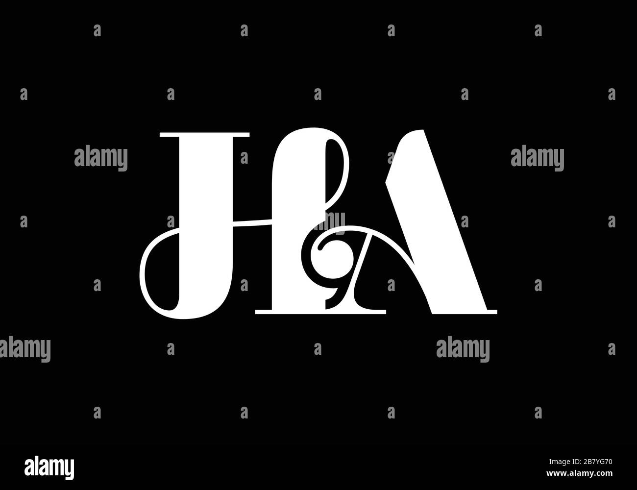 H A, HA Initial Letter Logo design vector template, Graphic Alphabet ...