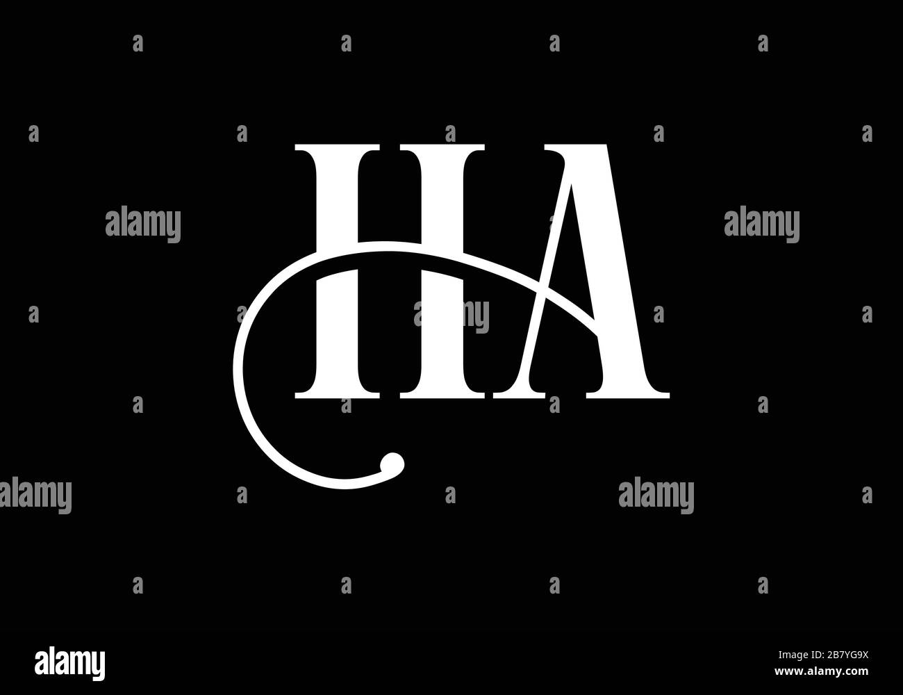 H A, HA Initial Letter Logo design vector template, Graphic Alphabet ...