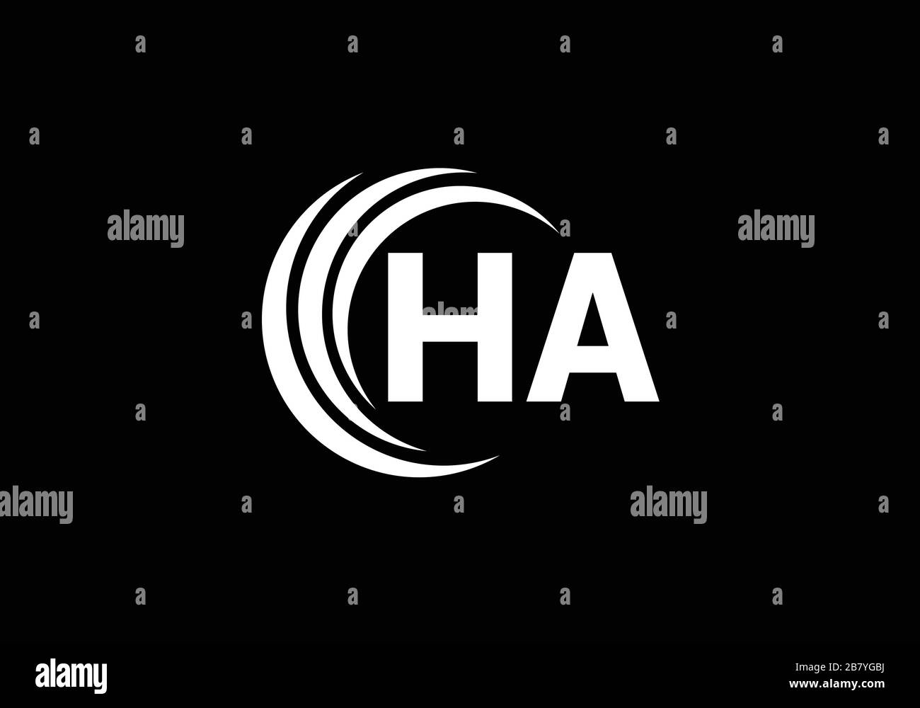 H A, HA Initial Letter Logo design vector template, Graphic Alphabet ...
