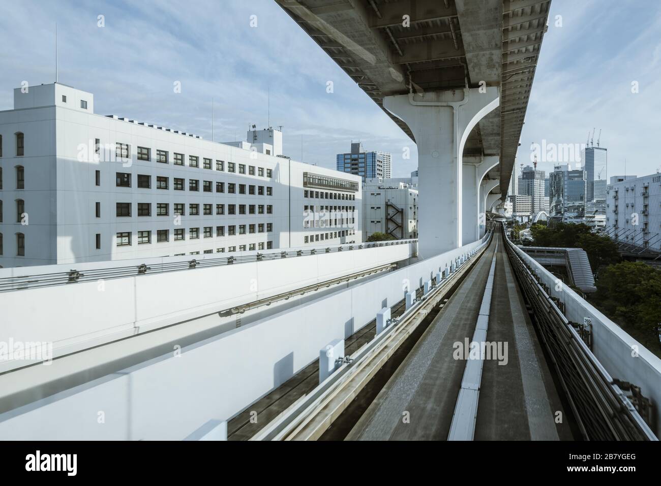 Cityscape from monorail sky train in Tokyo Stock Photo - Alamy