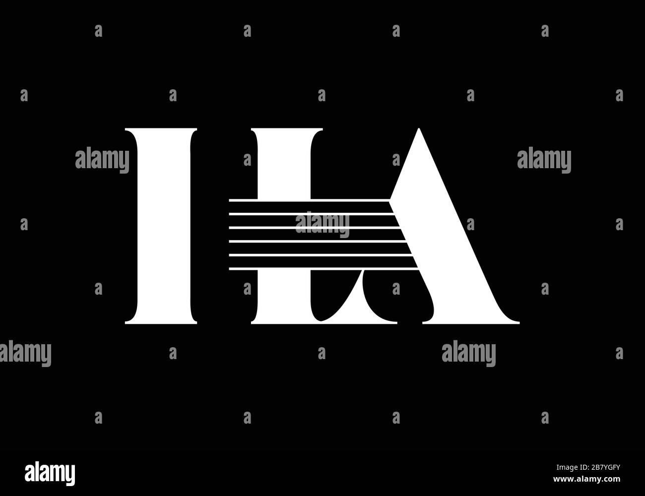 H A, HA Initial Letter Logo design vector template, Graphic Alphabet ...