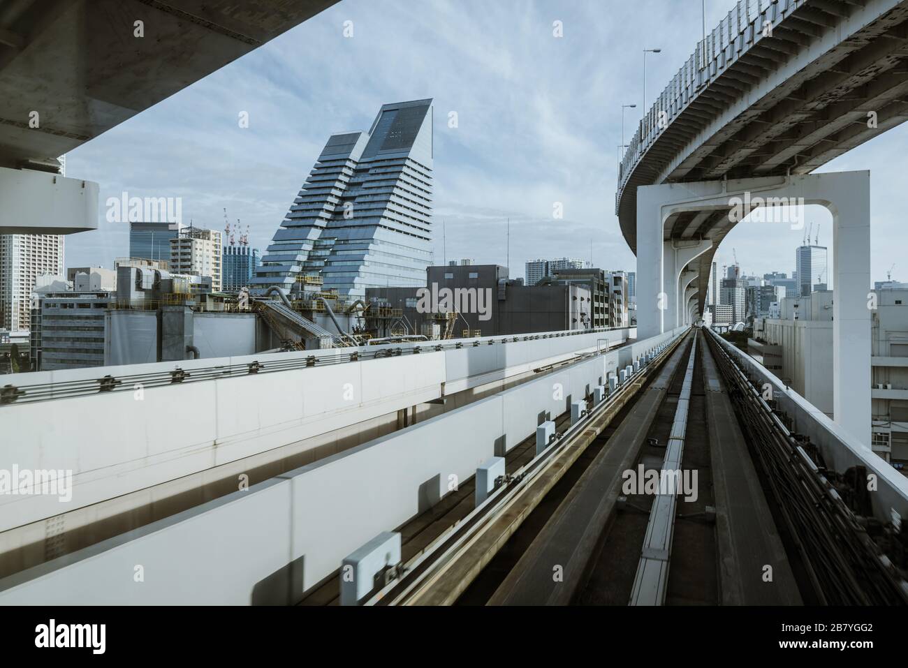 Cityscape from monorail sky train in Tokyo Stock Photo - Alamy