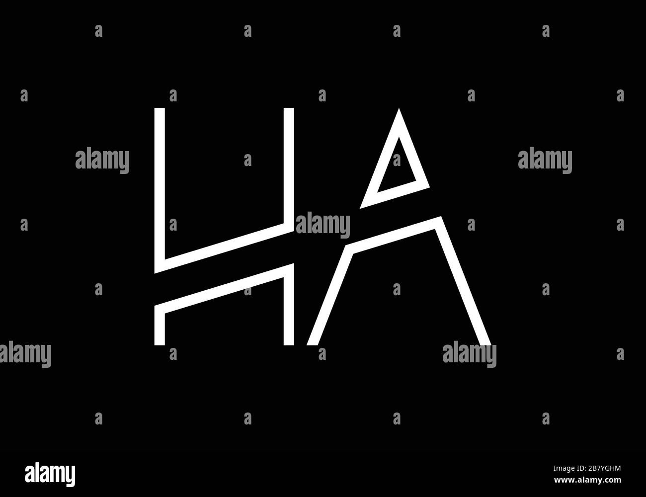 H A, HA Initial Letter Logo design vector template, Graphic Alphabet ...