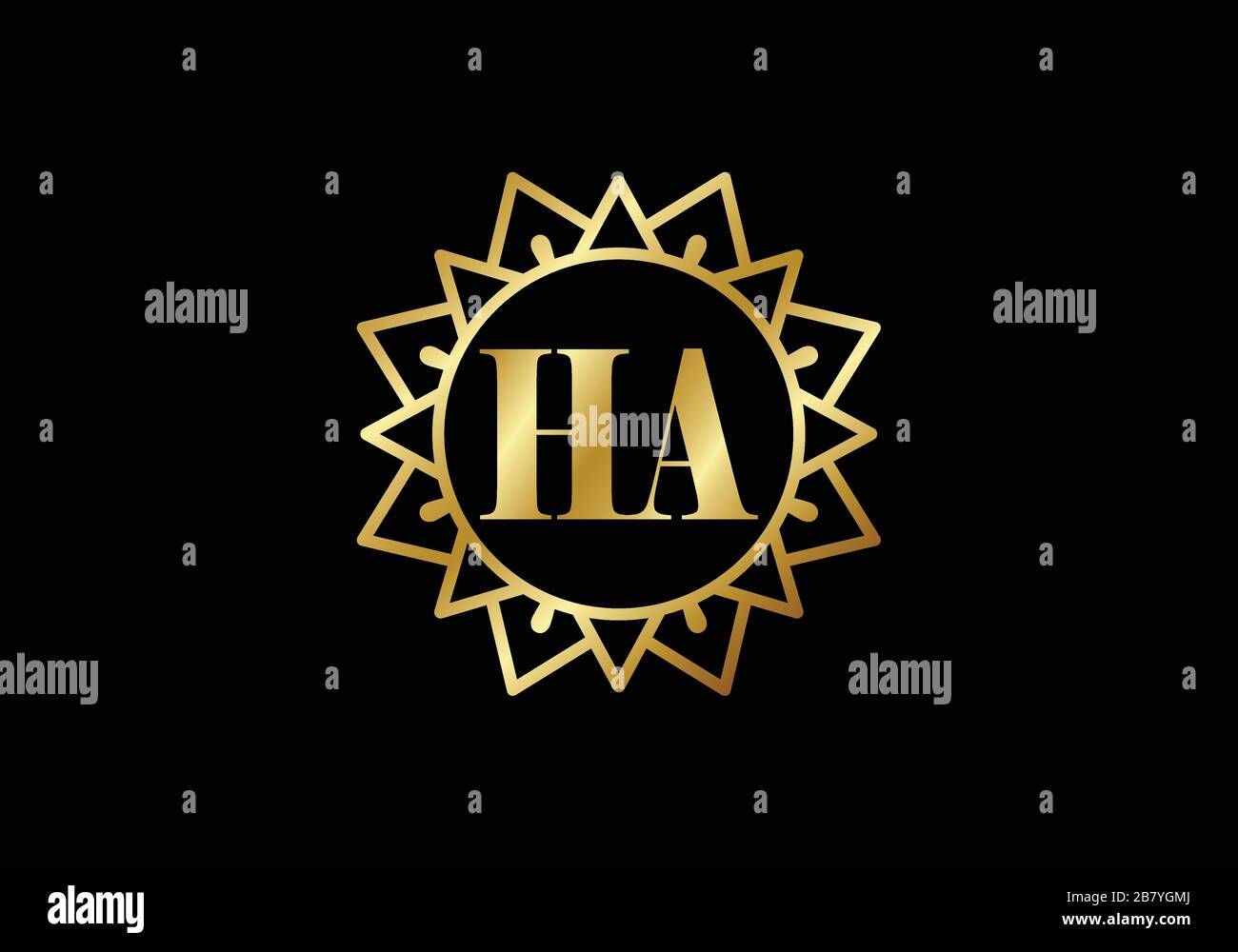 H A, HA Initial Letter Logo design vector template, Graphic Alphabet ...