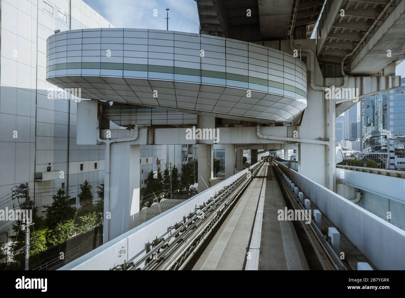 Cityscape from monorail sky train in Tokyo Stock Photo - Alamy