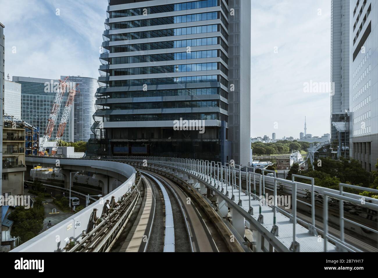 Cityscape from monorail sky train in Tokyo Stock Photo - Alamy