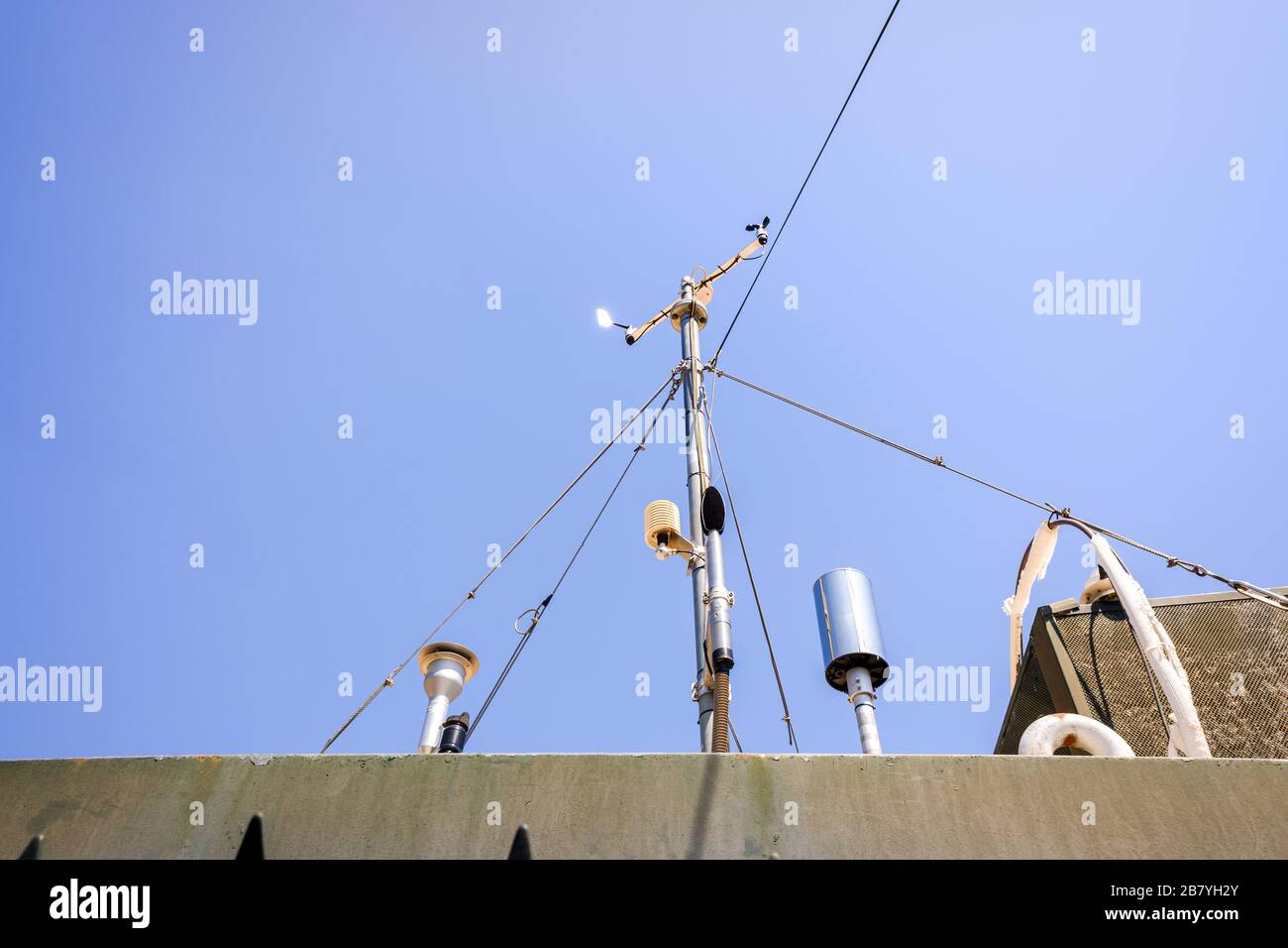 Weather station with all its measuring devices Stock Photo - Alamy