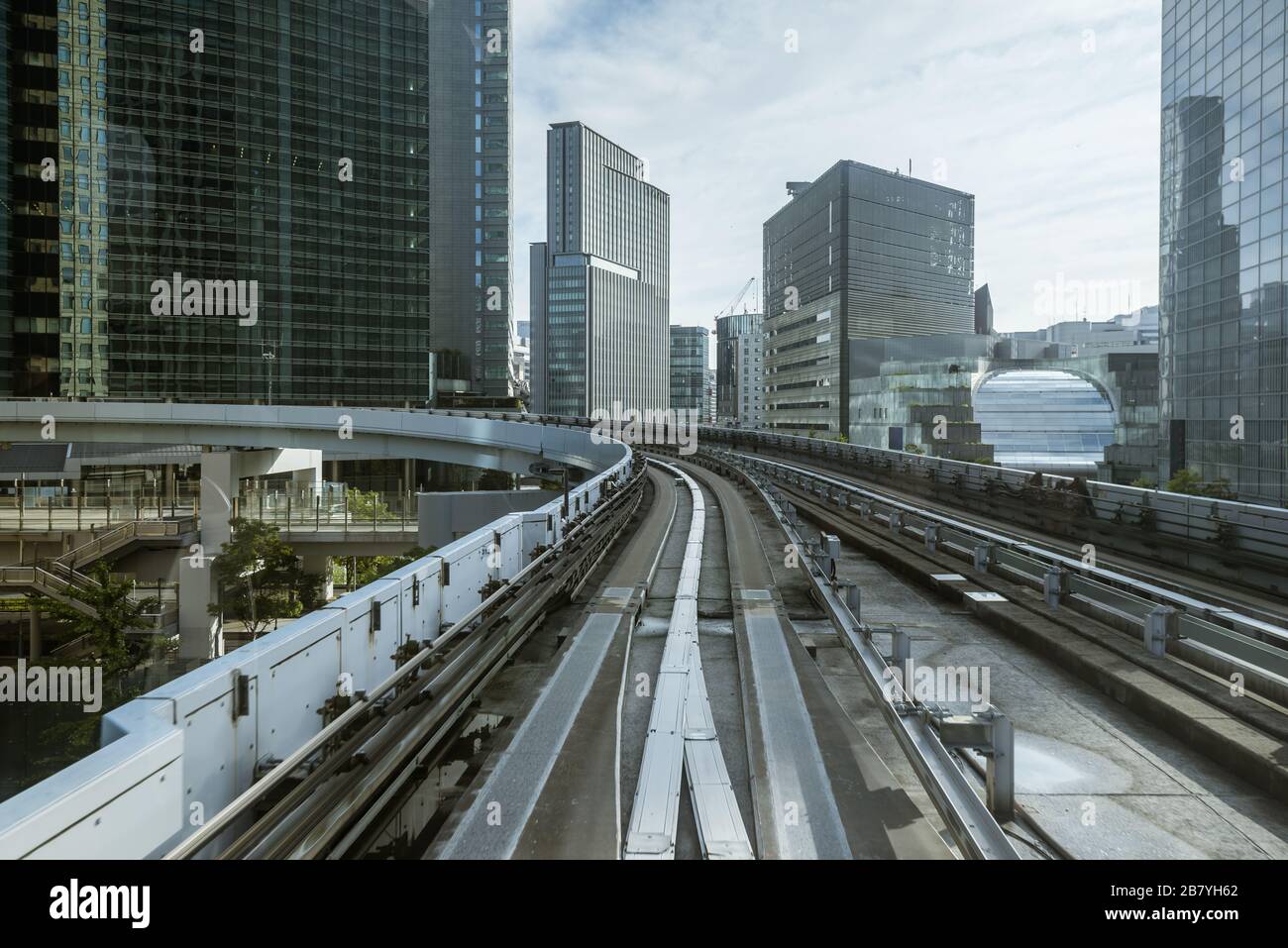 Cityscape from monorail sky train in Tokyo Stock Photo - Alamy