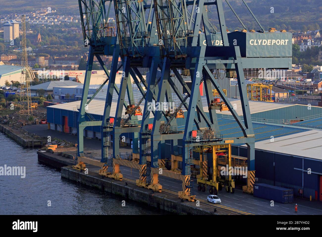 Cranes in Clydeport, Greenock, Inverclyde, Scotland, United Kingdom ...