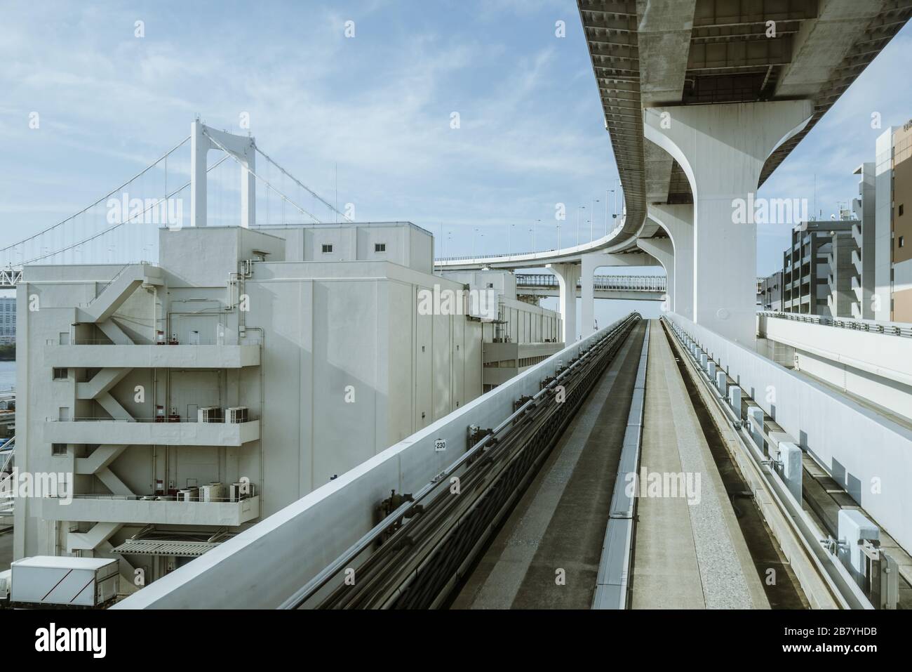 Cityscape from monorail sky train in Tokyo Stock Photo - Alamy