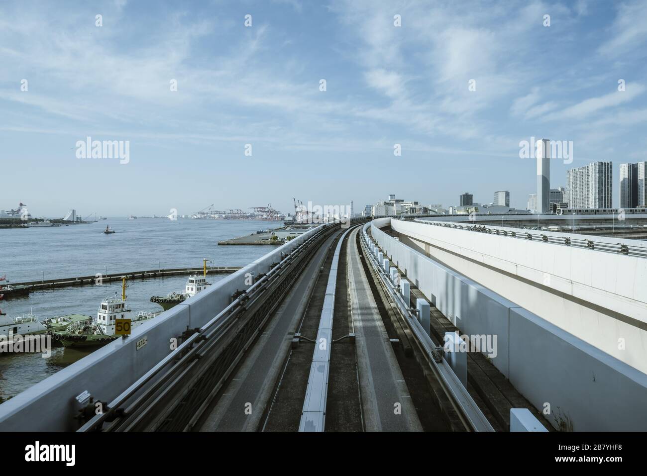 Cityscape from monorail sky train in Tokyo Stock Photo - Alamy