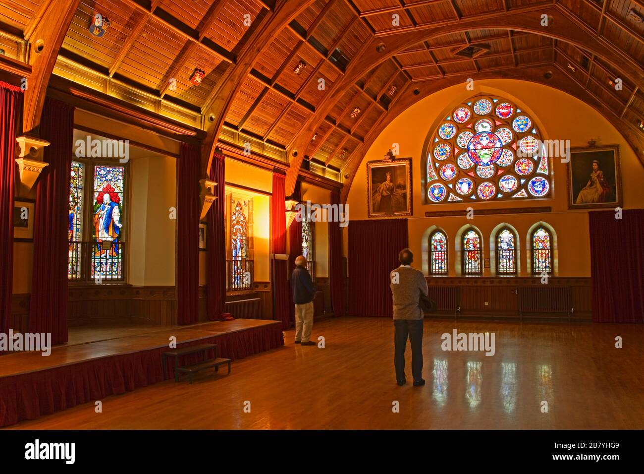 Stained glass windows in Town Hall, Lerwick Town, Mainland Island ...
