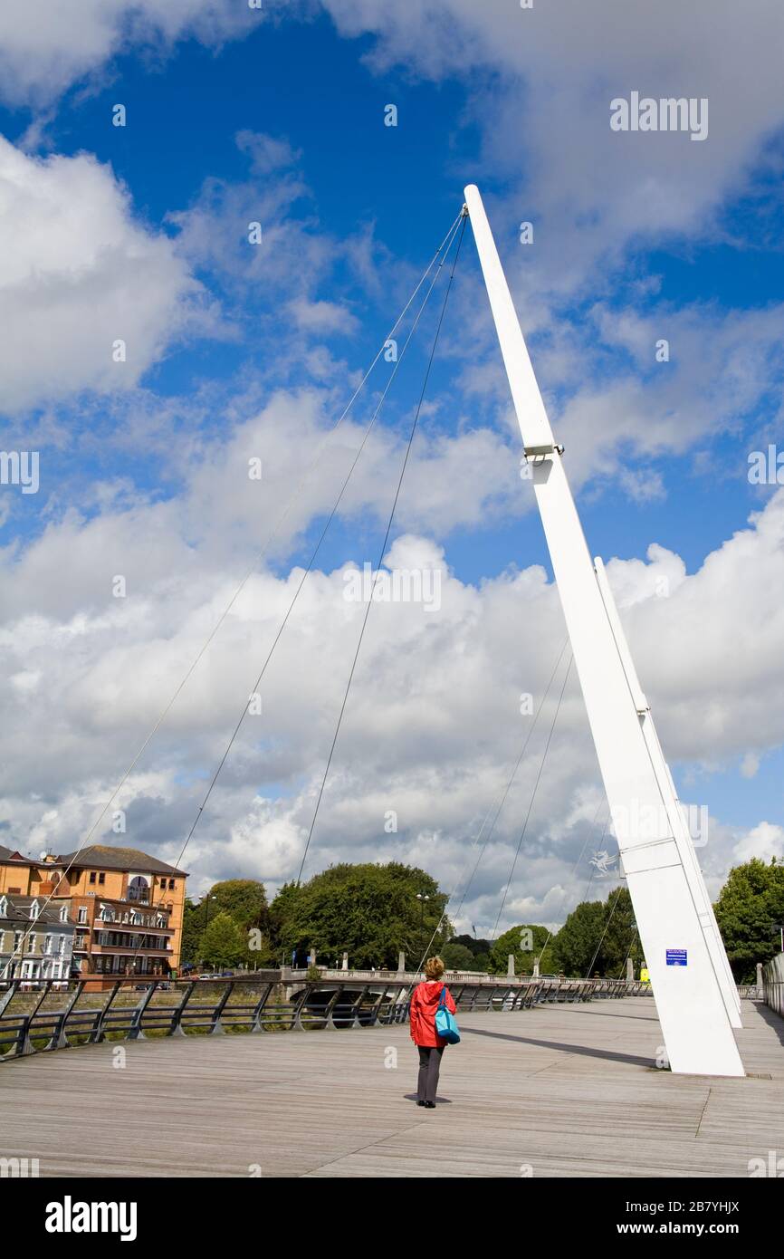 Riverwalk along River Taff, Cardiff City, Wales, United Kingdom, Great ...