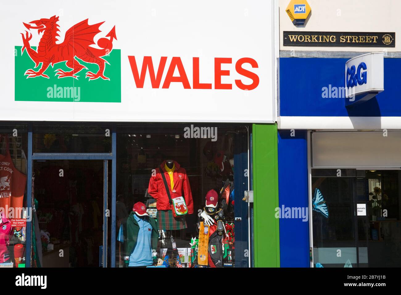 Welsh shop on Working Street, Cardiff City, Wales, United Kingdom ...