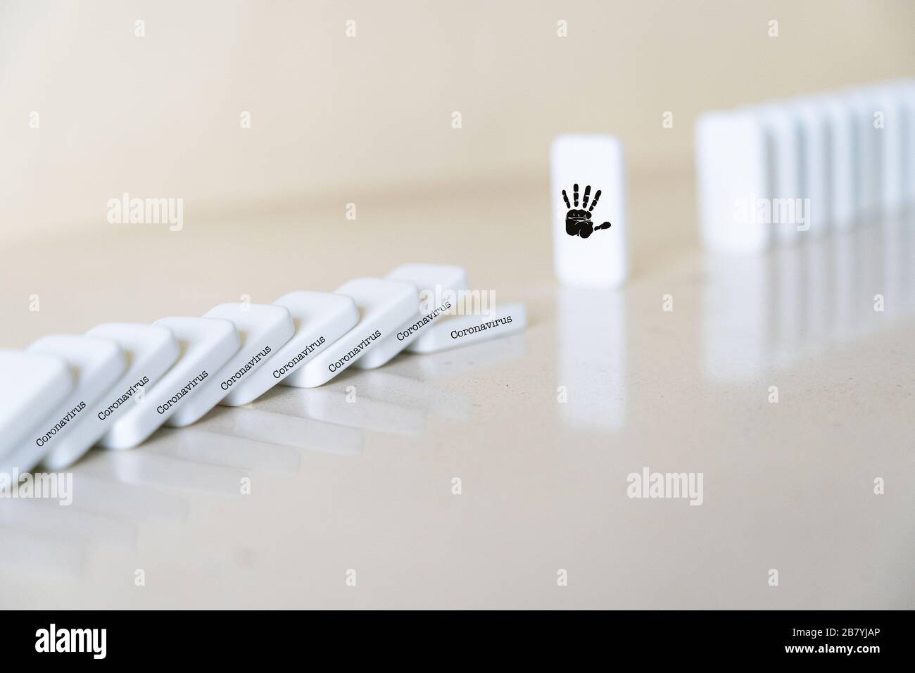 Falling Dominoes,Social distancing concept image of Coronavirus ...