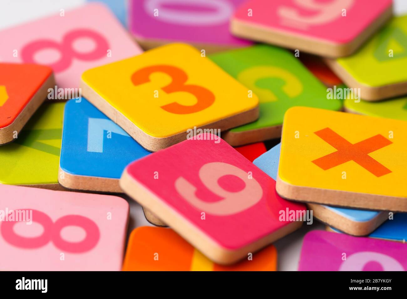 Math Number colorful on white background : Education study mathematics ...