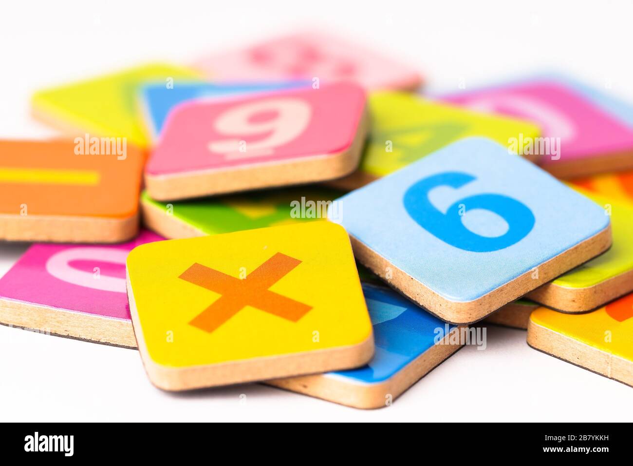 Math Number colorful on white background : Education study mathematics ...