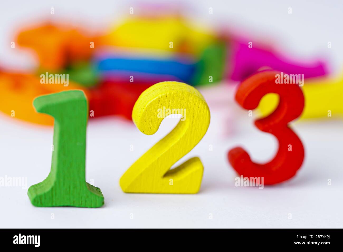 Math Number colorful on white background : Education study mathematics ...