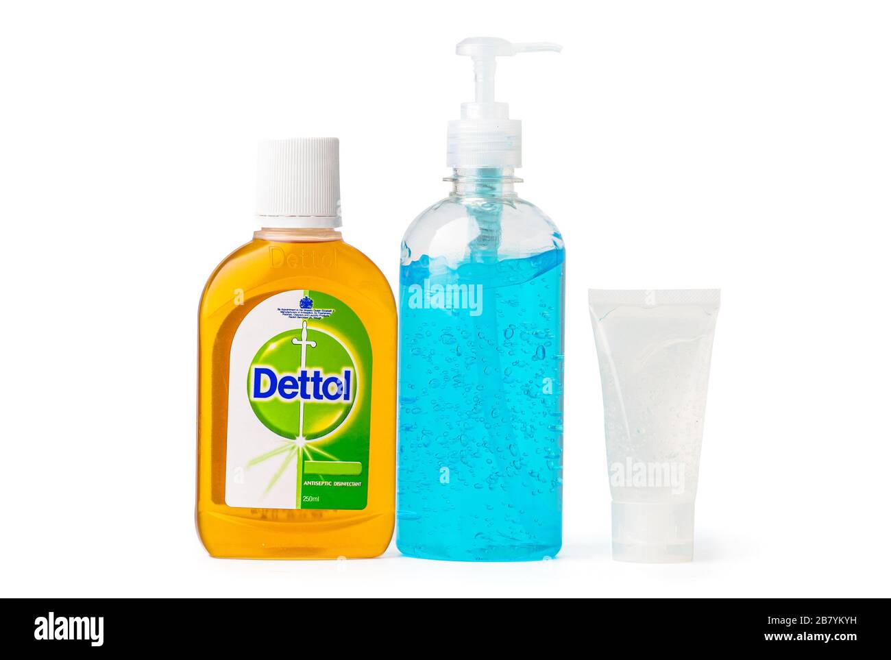 BANGKOK, THAILAND-16 MARCH 2020 : A bottle of Dettol antiseptic liquid ...
