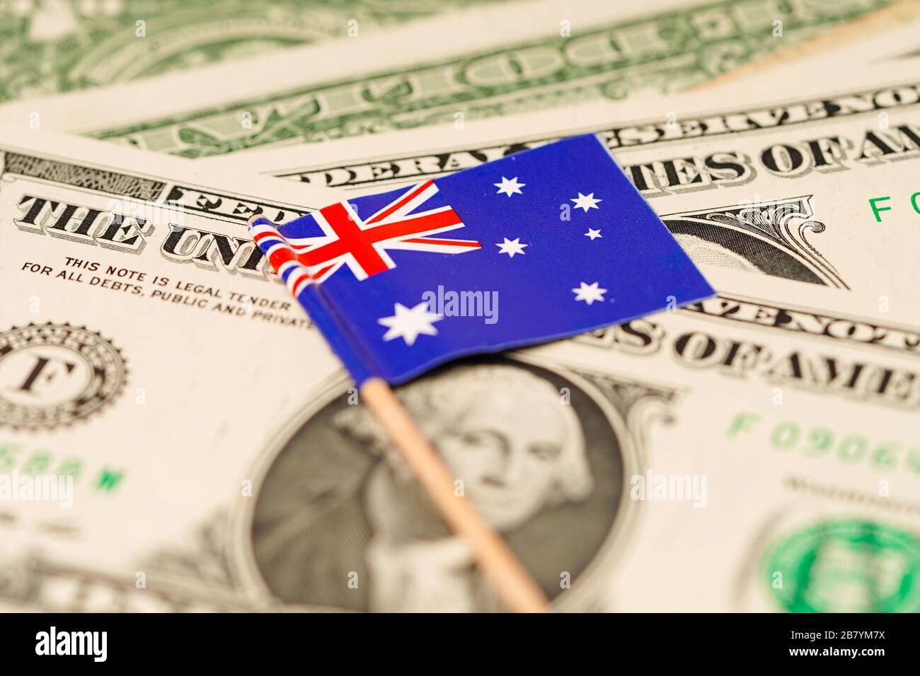 Australia flag on dollar banknotes background : Banking Account ...